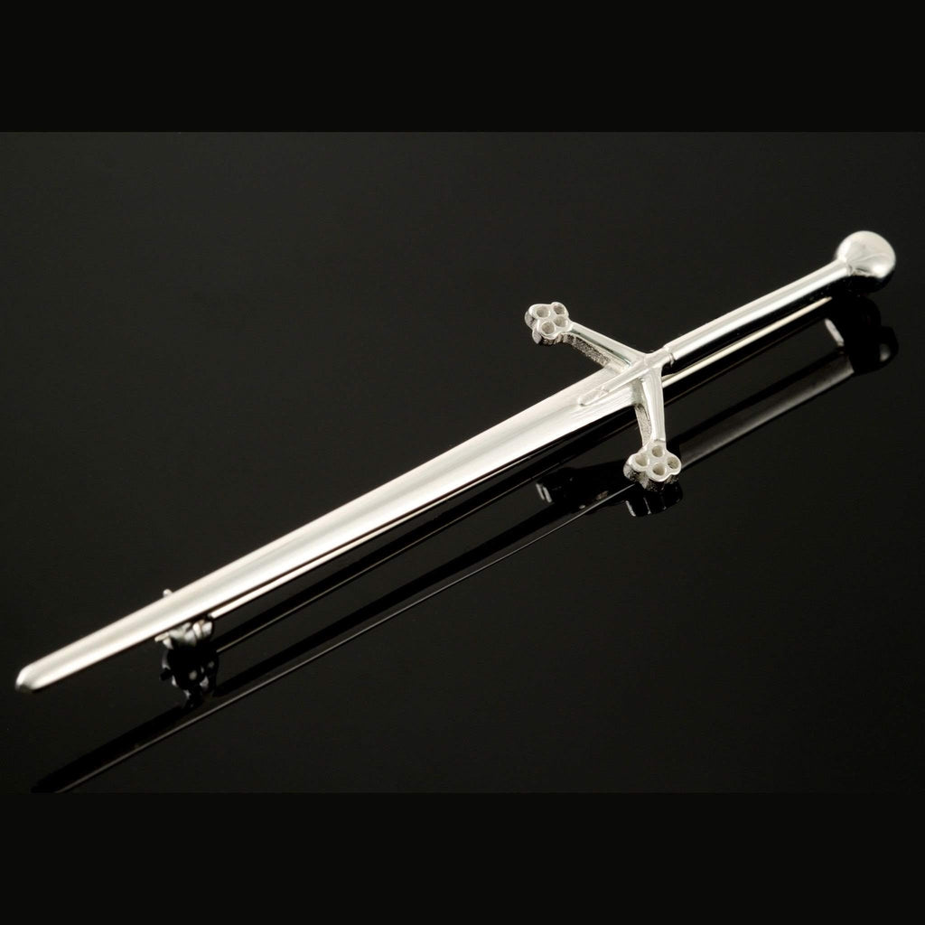 Sterling Silver Or 9ct Yellow Gold Claymore Kilt Pin - K5-s - Ogham Jewellery